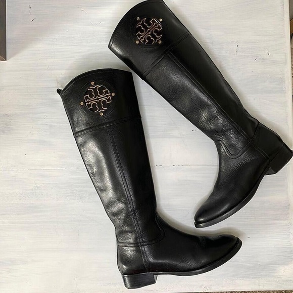 Tory Burch | Shoes | Tory Burch Kiernan Tall Riding Boots Black Leather ...